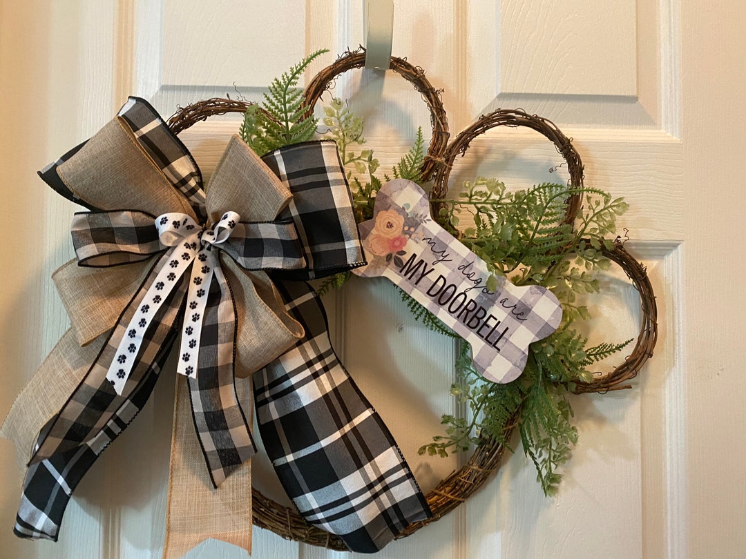 Dog Paw Print Wreath Dog Wreath Dog Paw Grapevine Wreath - Etsy