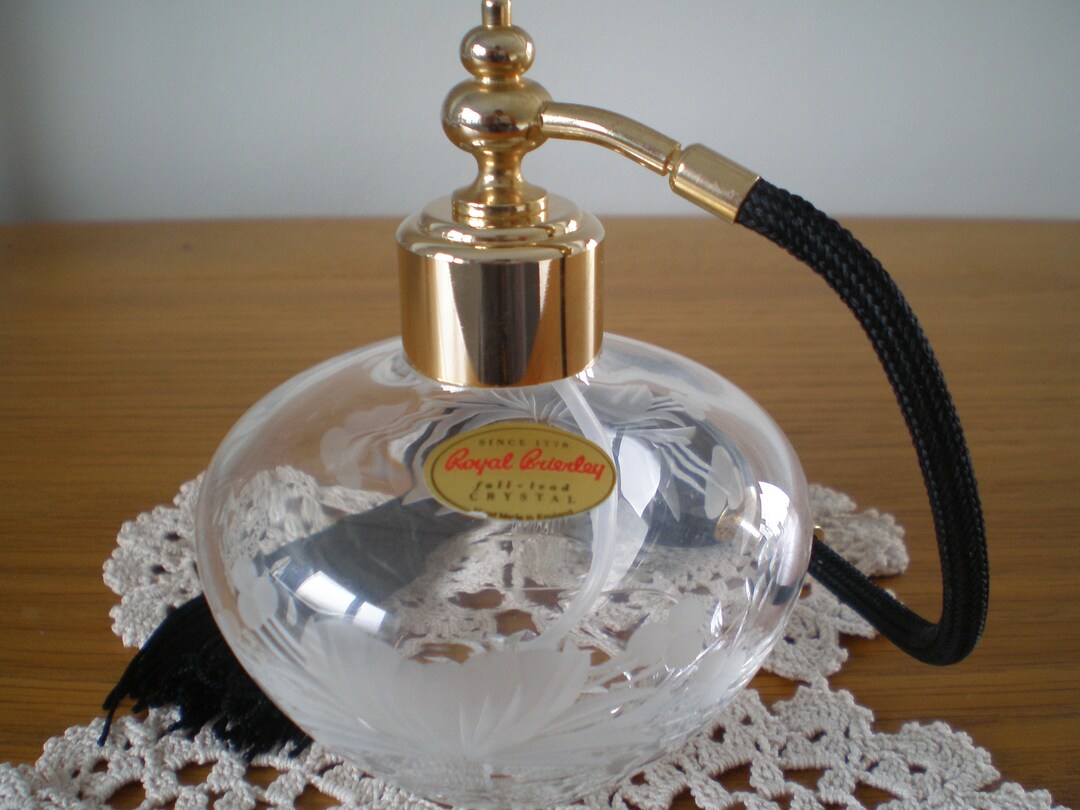 Vintage 1980s Crystal Glass Perfume Table Atomiser by Royal Brierley ...