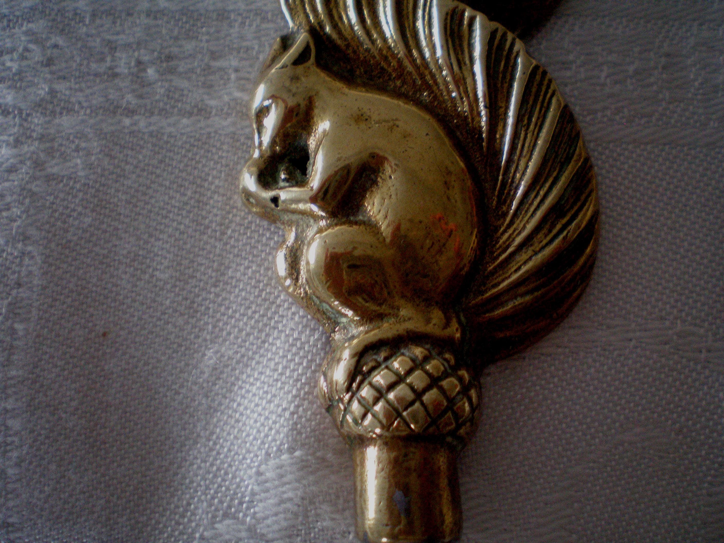 Vintage 1930s Brass Squirrel Poker/toasting Fork or Companion Set End ...