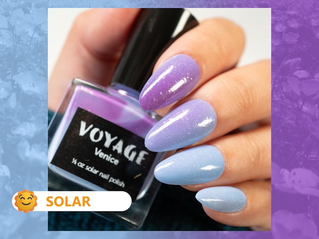 Solar Indie Nail Polish [venice] Sun Changing Pastel Blue Purple Flakie ...