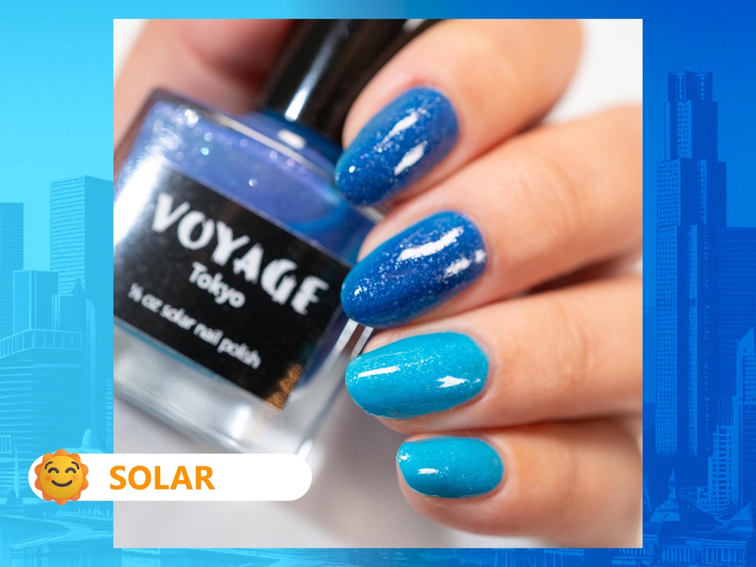 Neon Solar Handmade Nail Polish [tokyo] Teal Blue Purple Neon Crelly UV ...