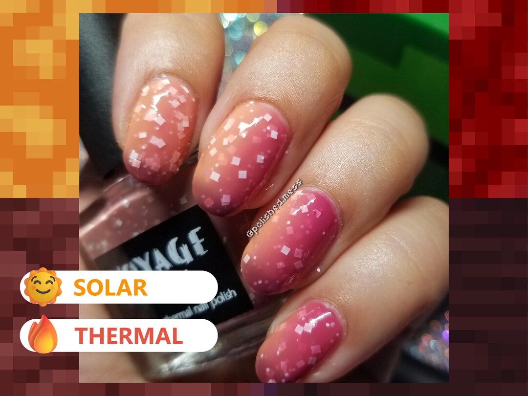 Lava Land: Pixel Crelly Solarthermal Nail Polish, Unique Burgundy ...