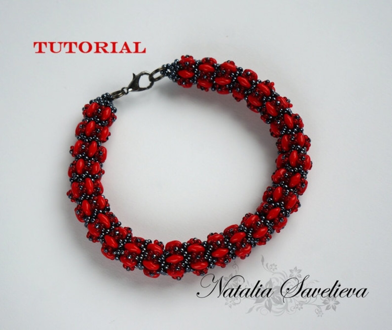 Beading Tutorial, Red Bracelet, Jewelry Tutorial, Bead Pattern PDF ...