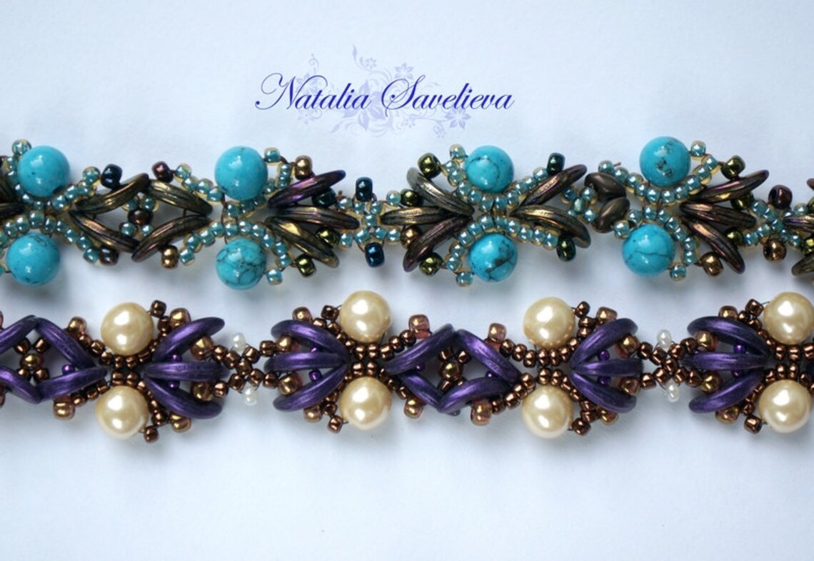 Beading Tutorial, Purple Bracelet, Jewelry Tutorial, Bead Pattern PDF ...