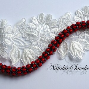 Beading Tutorial, Red Bracelet, Jewelry Tutorial, Bead Pattern PDF ...