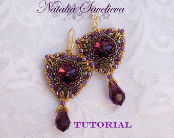 Beading Tutorial, Emerald Earrings, Jewelry Tutorial, Bead Pattern PDF, Instant Download. - Etsy
