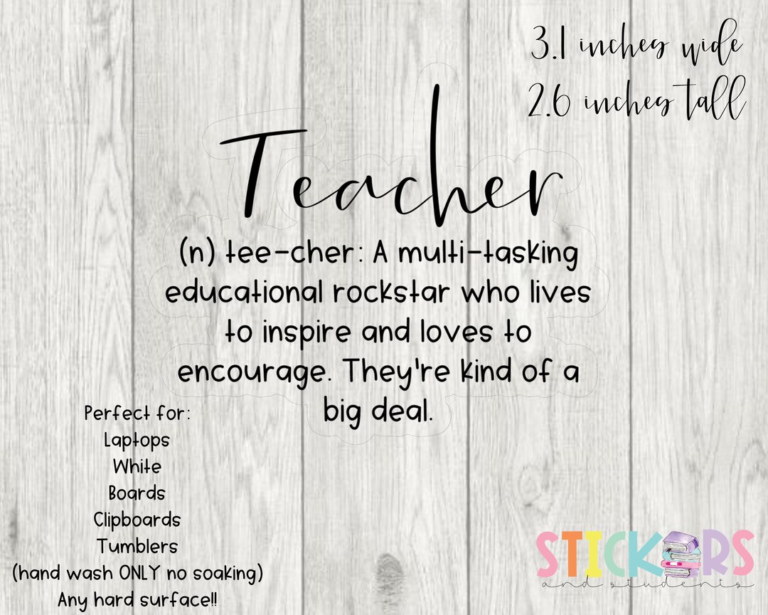 Autocollant de professeur de définition d’enseignant * autocollant de ...