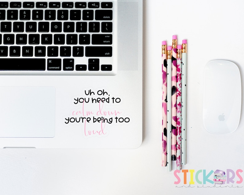 You Need to Calm Down, You're Being Too Loud Teacher Sticker * Matte ...