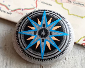 Travel Stone // compass stone // gift for travelers // | Etsy