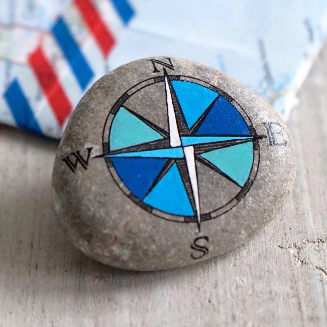 Travel Stone // Compass Stone // Gift for Travelers // - Etsy UK
