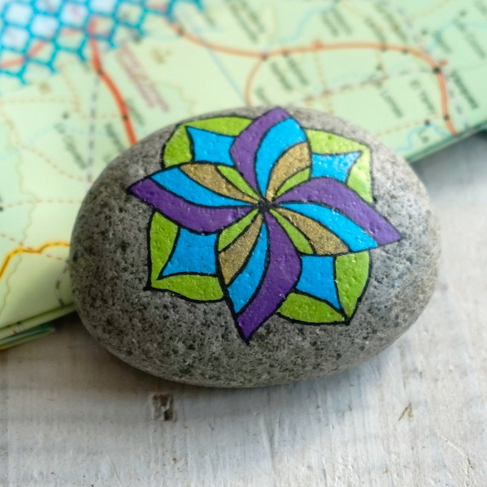 Travel Stone // Gift for Travelers // Painted Stone // - Etsy