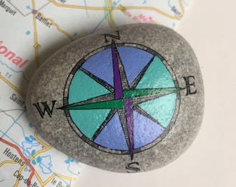 Travel Stone // compass // gift for travelers // farewell gift | Etsy