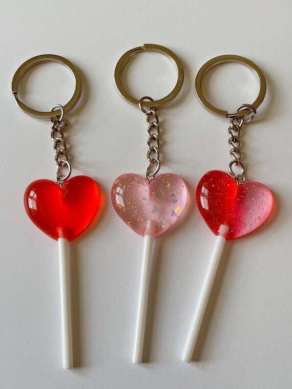 KEYCHAIN Heart Lollipop - Etsy
