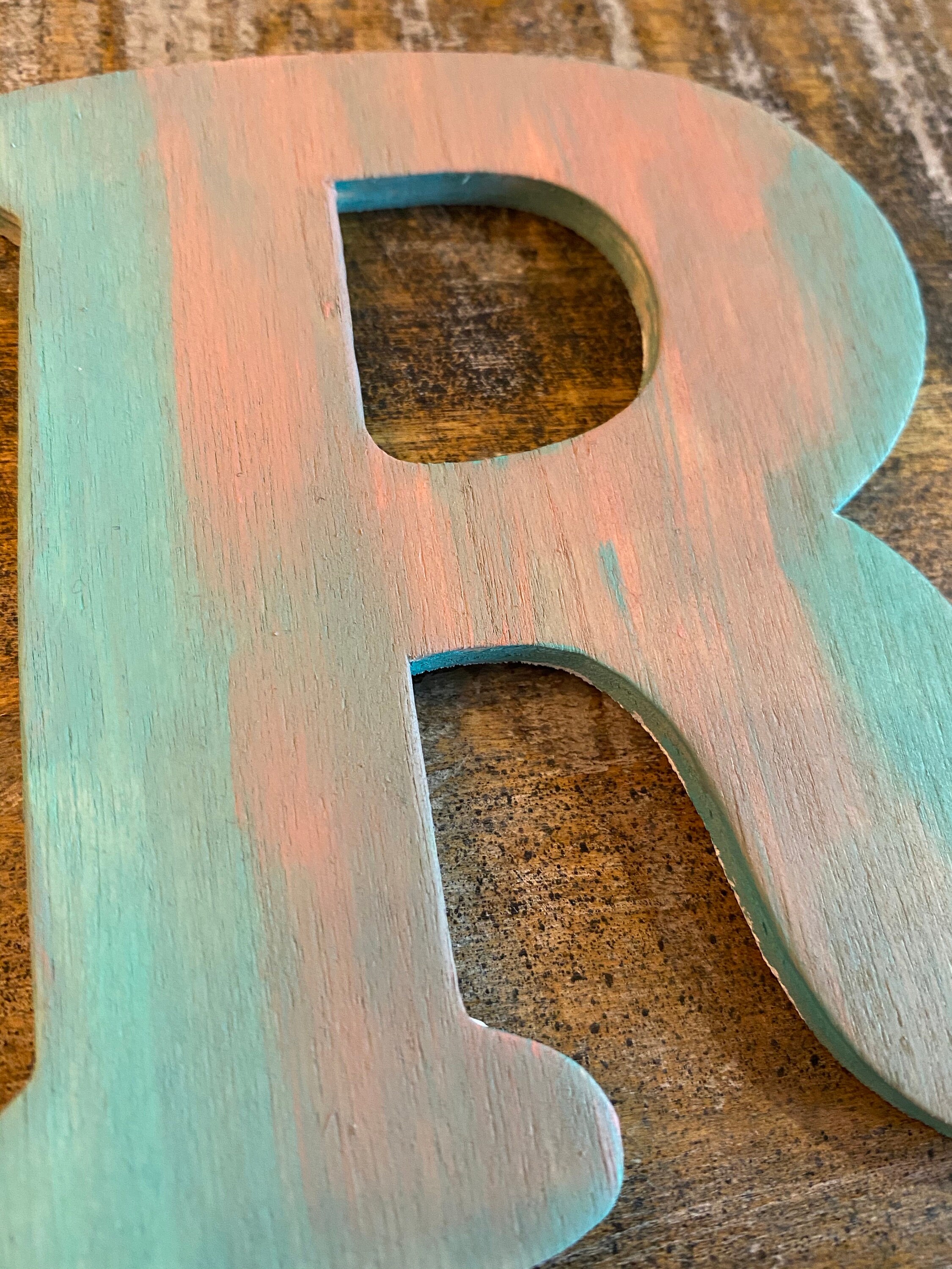 Rustic Beach Tropical Ombre Letter 'R' Monogram - Etsy