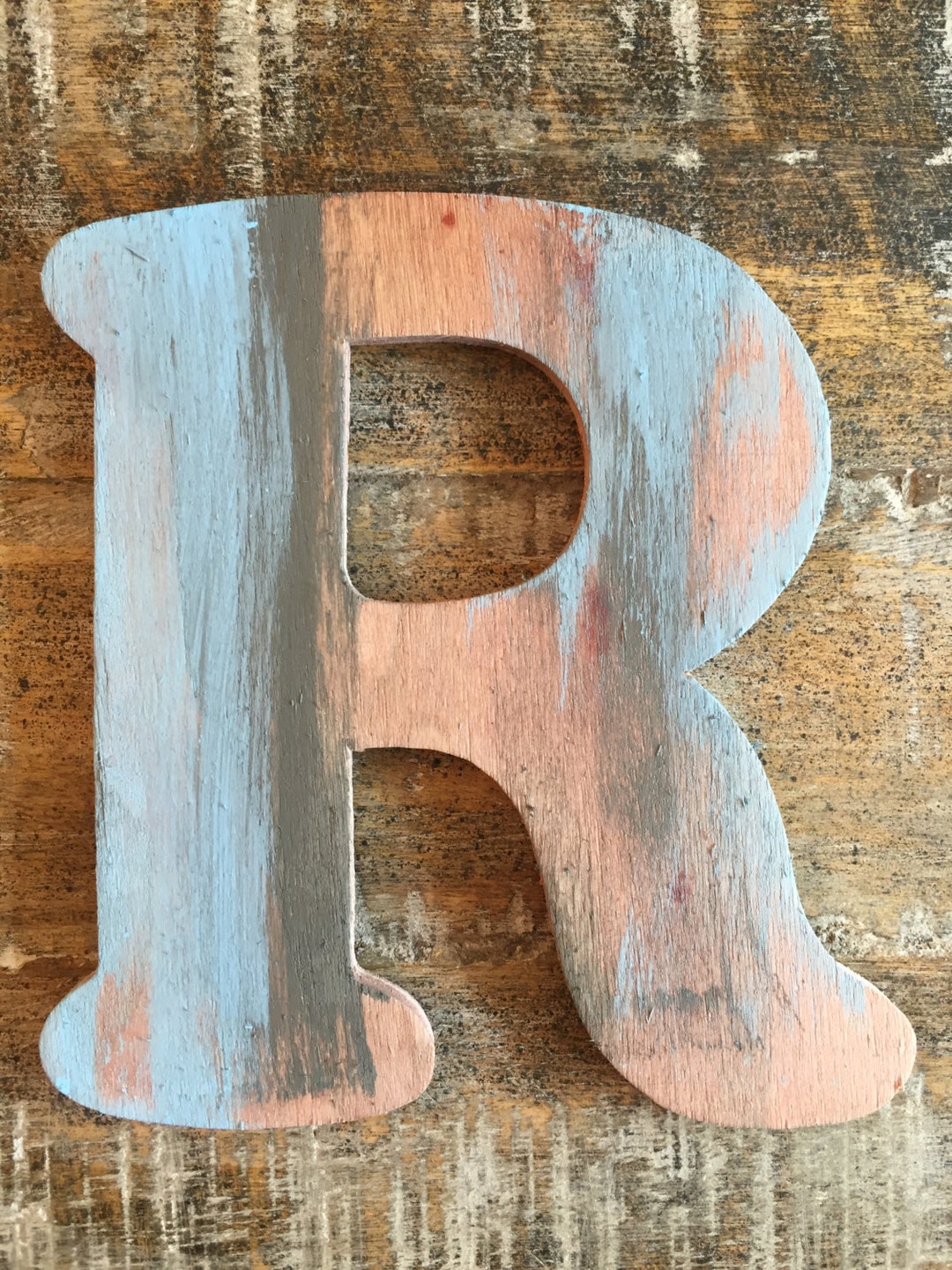 Rustic Letter 'R' Monogram Ornament Magnet Rustic - Etsy