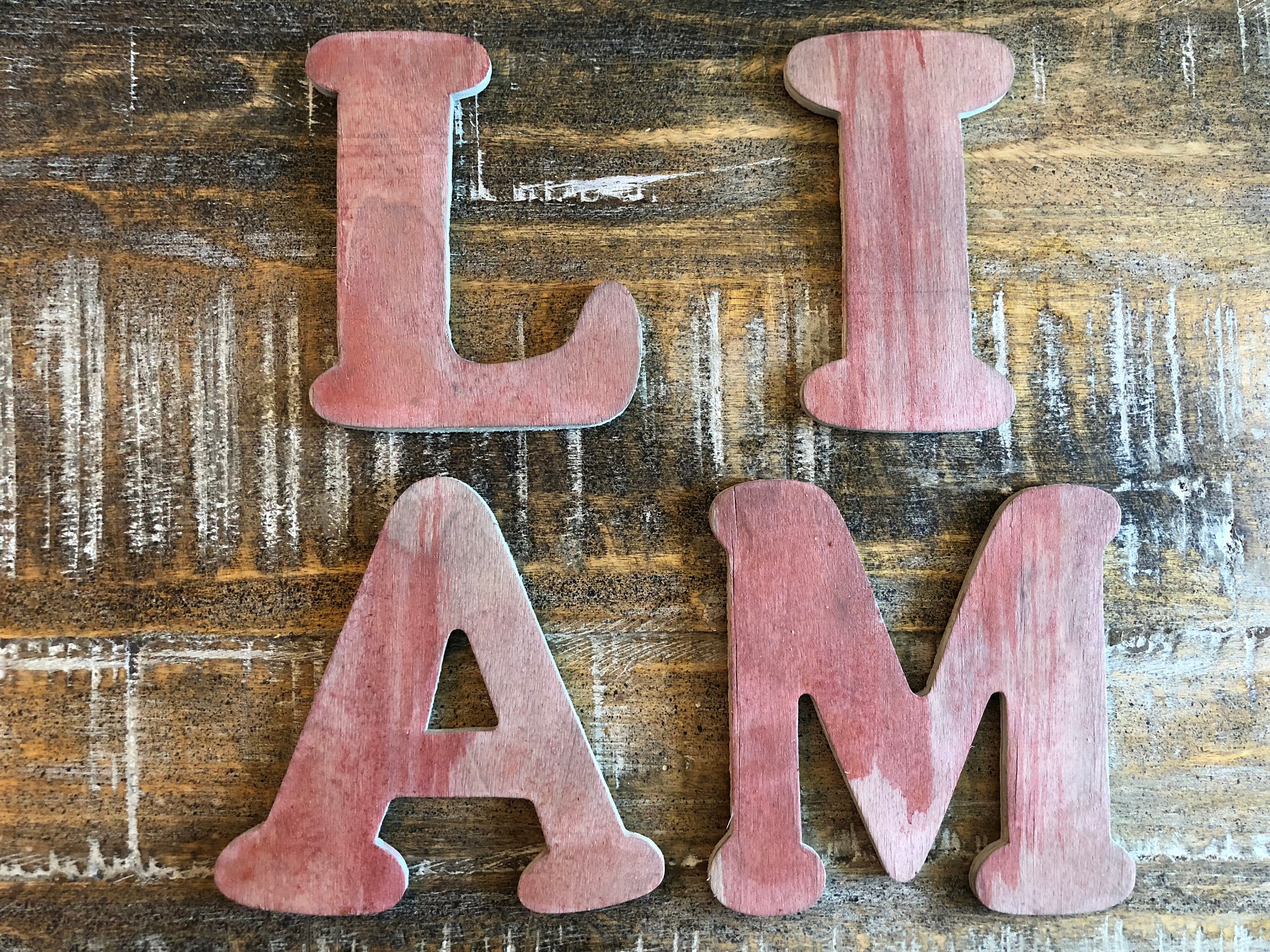 Rustic Lettering 'LIAM' Monogram / Name set Rustic - Etsy España