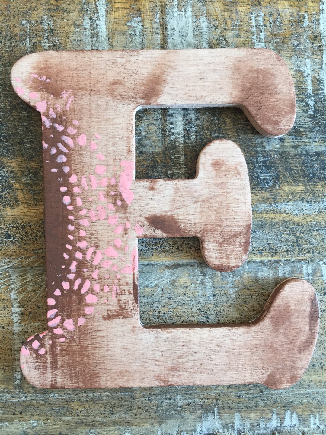 Customizable Rustic Letter Monogram, Ornament, Magnet, Rustic Home ...