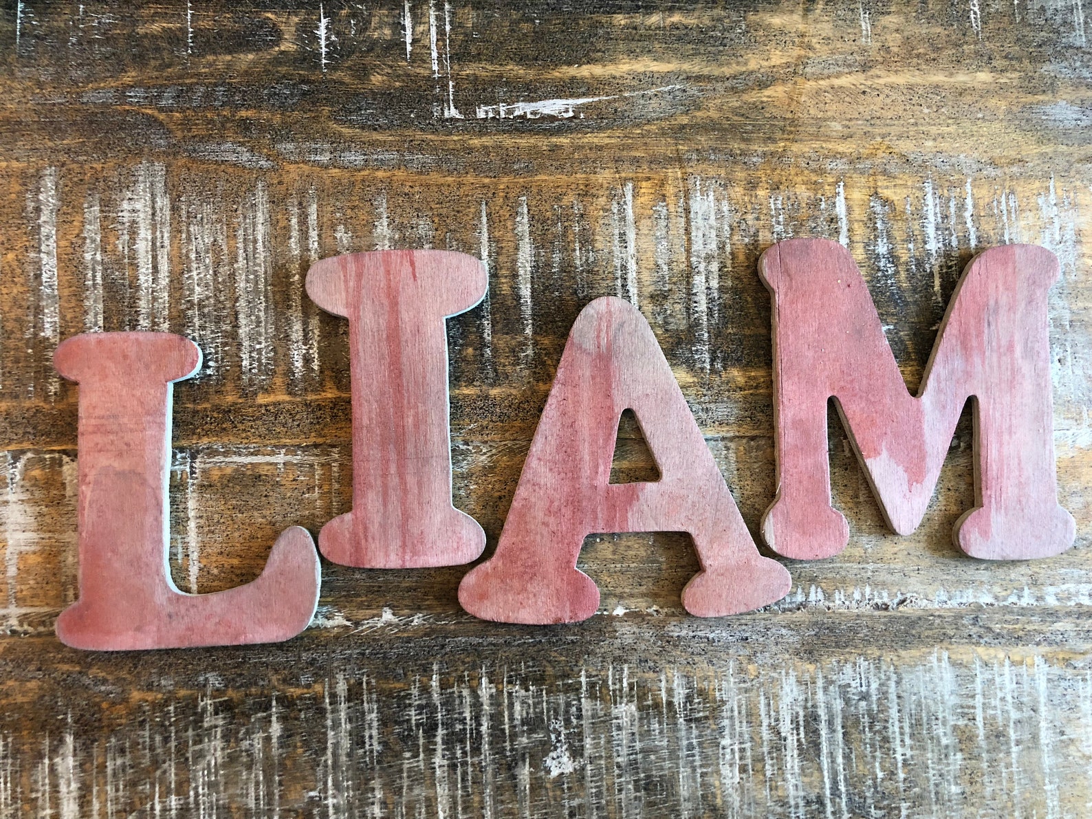 Rustic Lettering 'LIAM' Monogram / Name set Rustic - Etsy España