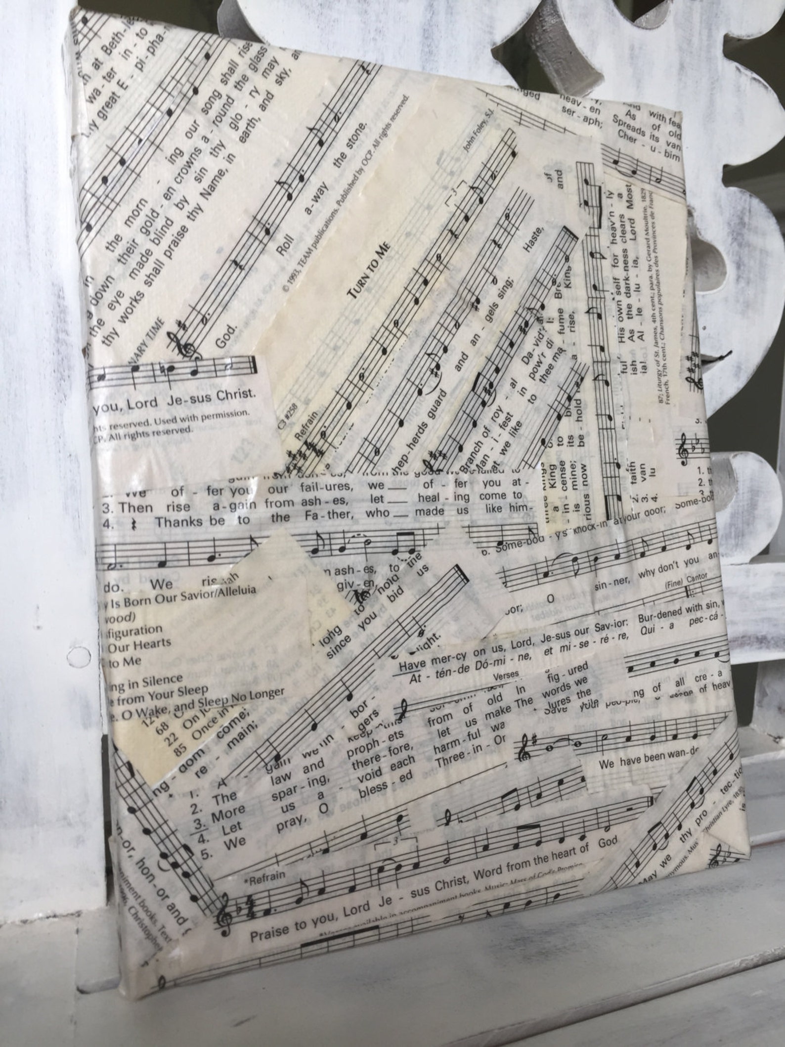 Sheet Music Decoupage Artwork. Sheet Music on Canvas 8 X - Etsy