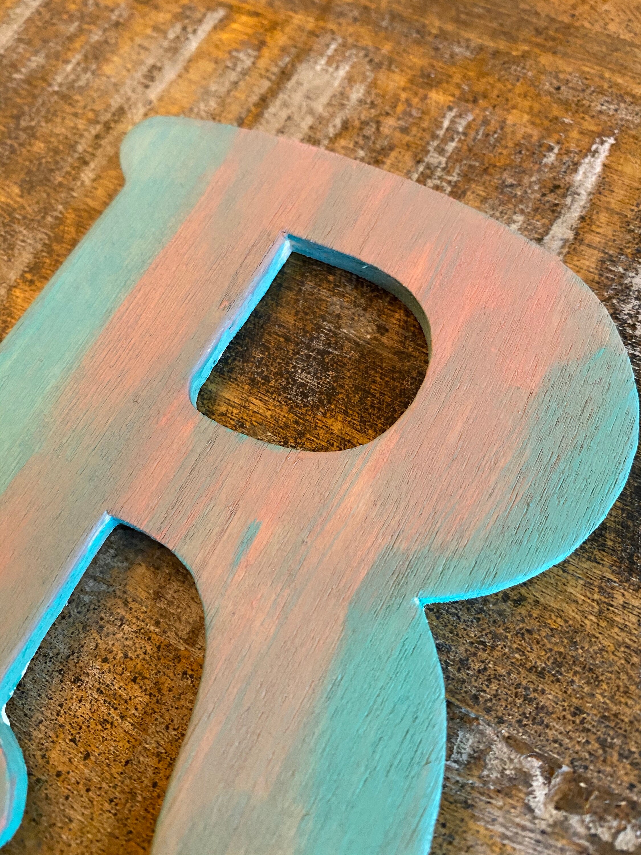 Rustic Beach Tropical Ombre Letter 'R' Monogram, Seaside Ornament ...