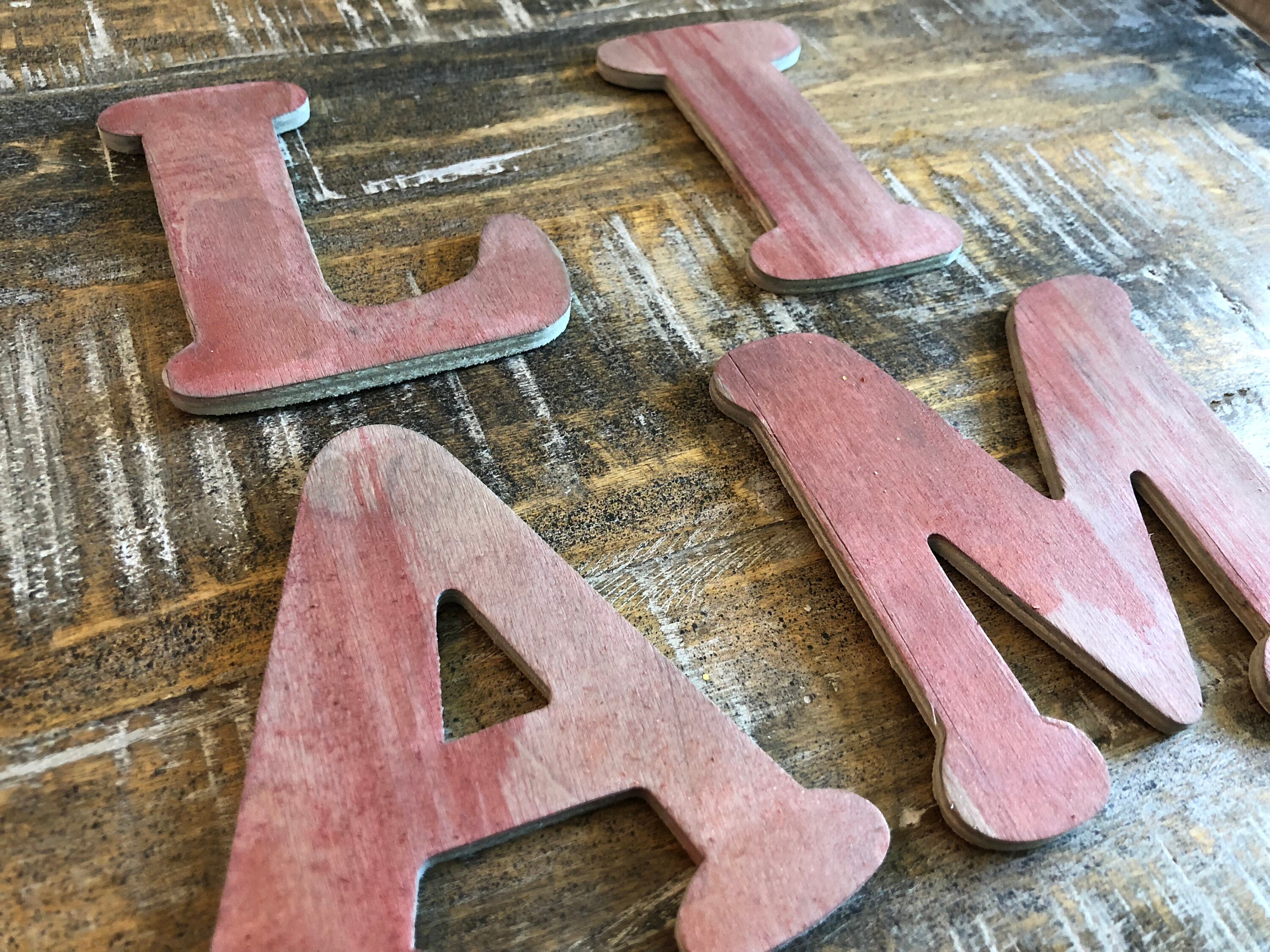 Rustic Lettering 'LIAM' Monogram / Name set Rustic - Etsy España