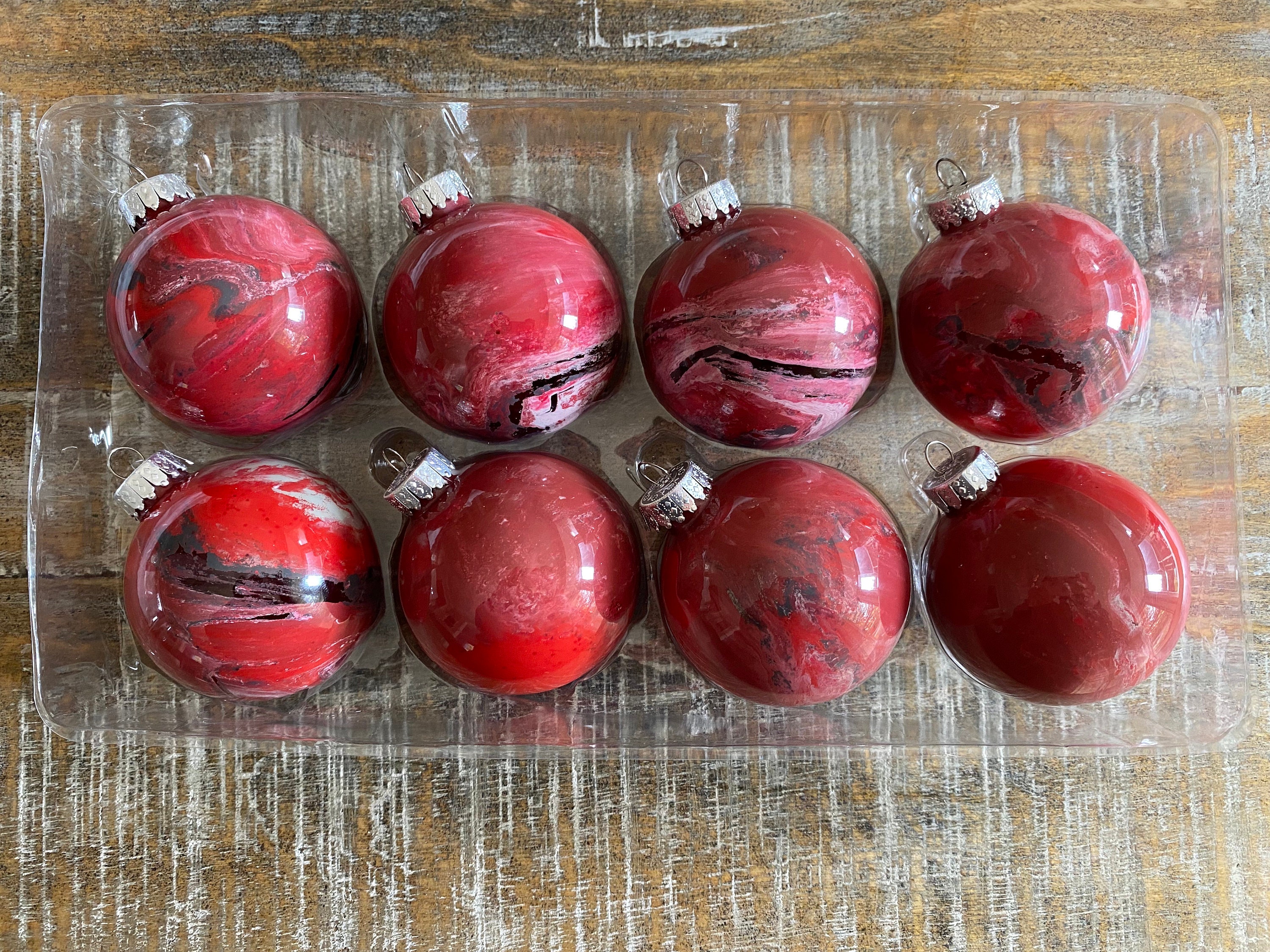 Pair Of Red Holiday Balls