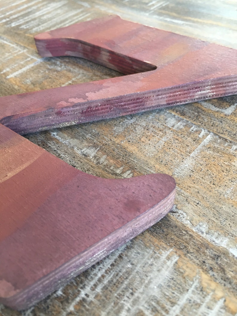 Rustic Wine Colored Letter 'Z' Monogram, Rustic Home Decor, Painted ...