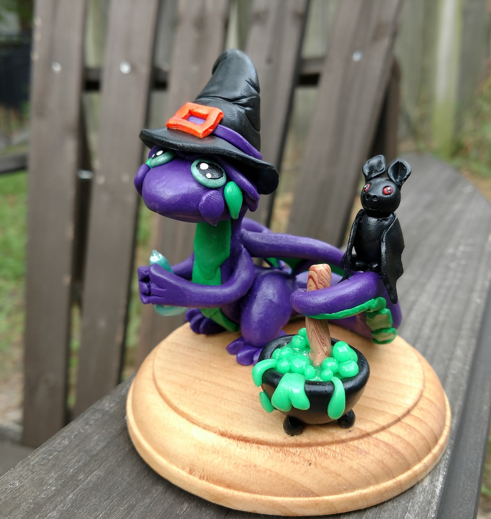 Polymer Clay Witch Dragon, Esmeralda - Etsy