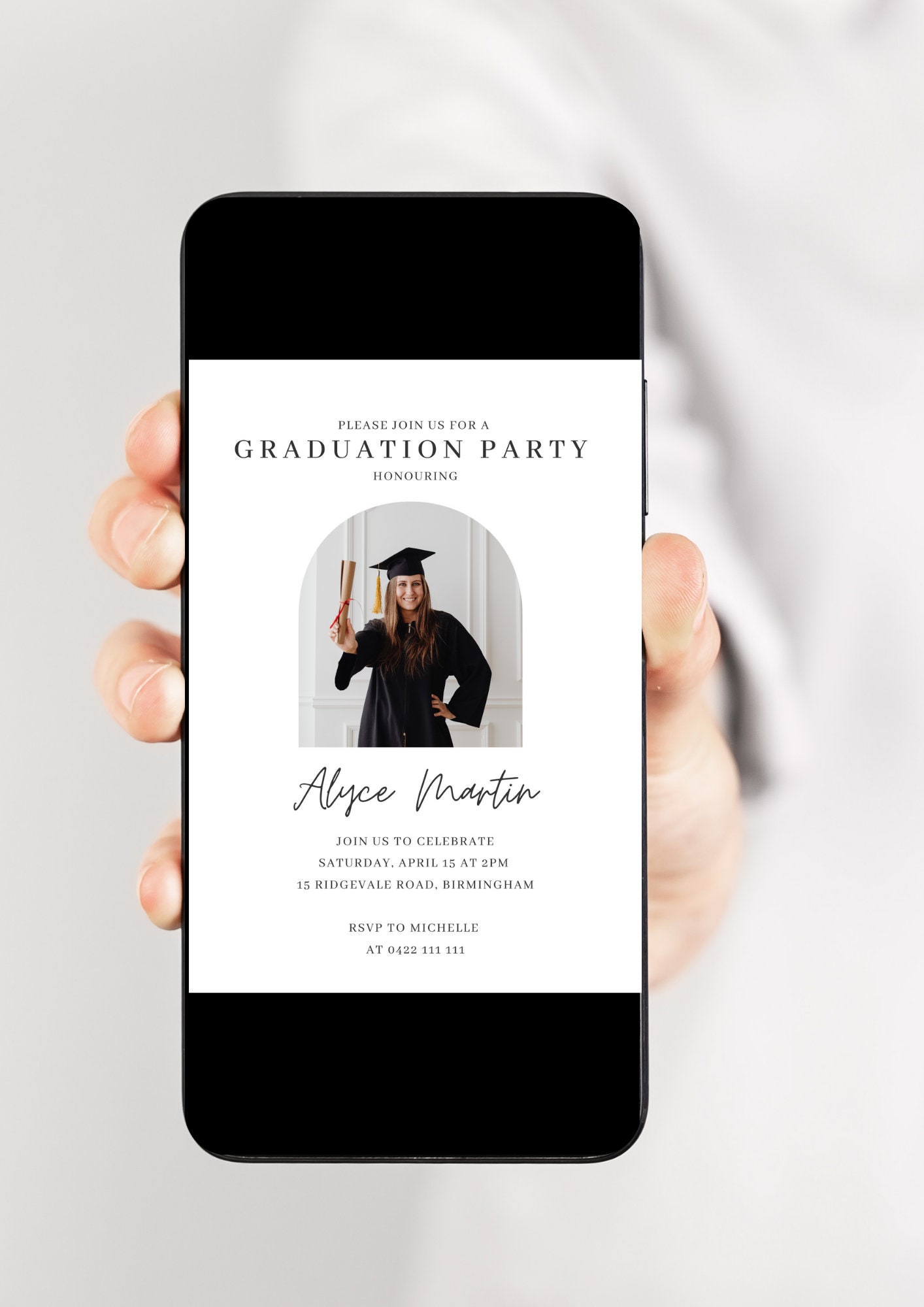 Editable Graduation Template Invitation, Graduation Party Invite, Canva ...