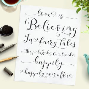 Storybook Hand-lettered Calligraphy Script Font -commercial Download - Etsy