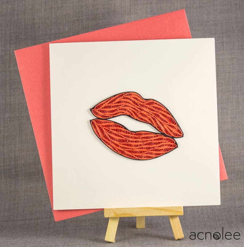 3D Handmade Card Quilling Card Quilled Lips Love Card Paper Quilling - Etsy
