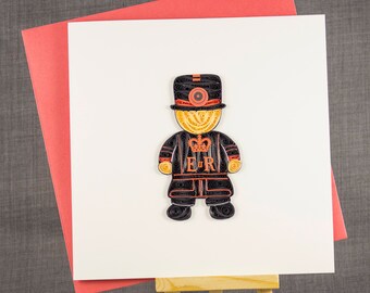 3D Handmade Card Quilling Card Quilled Fireman London Card | Etsy