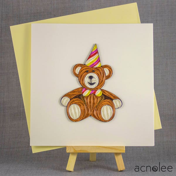 Quilled Teddy Bear - Etsy