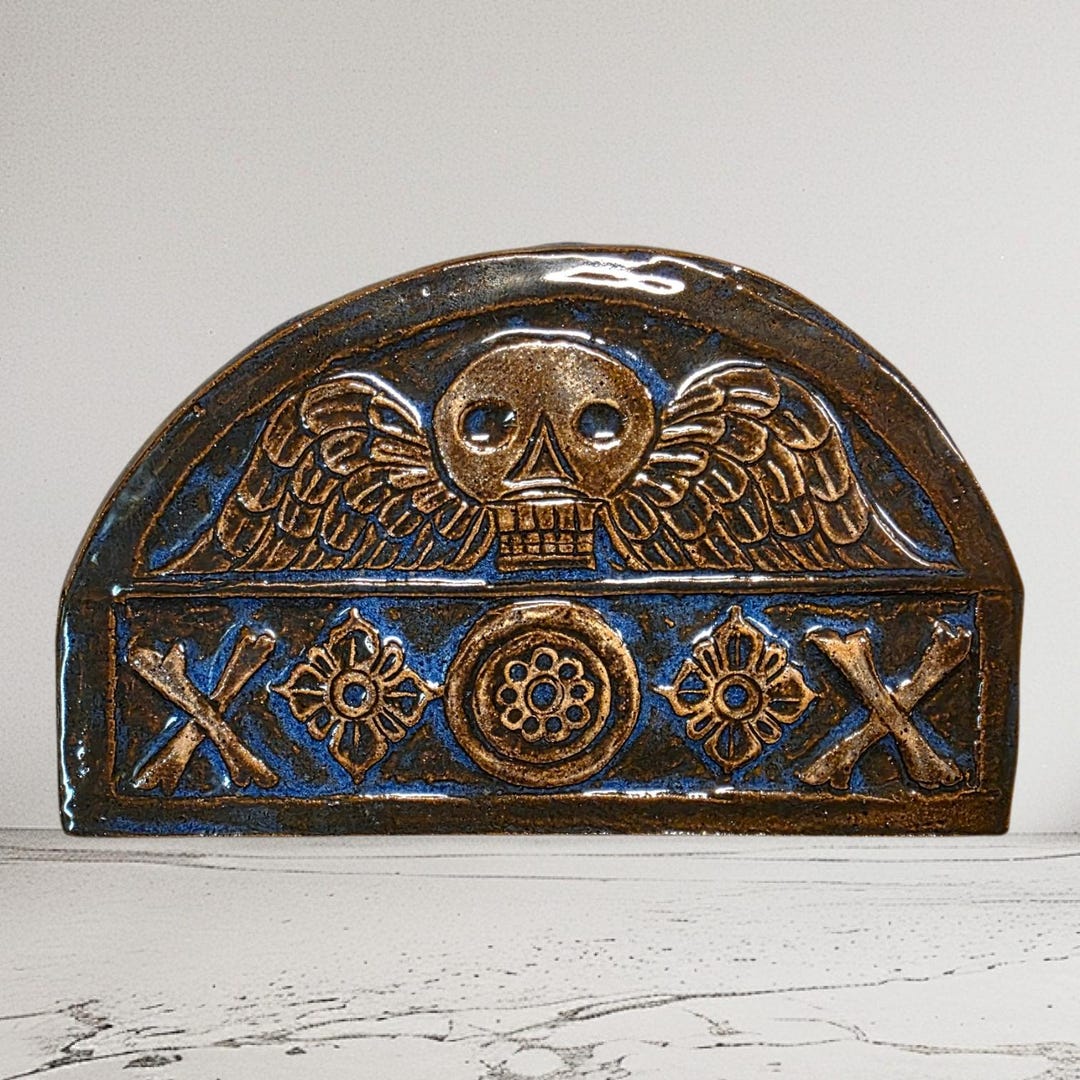 Larger Sized Winged Skull Gravestone Impression: Mary Goose, Boston ...