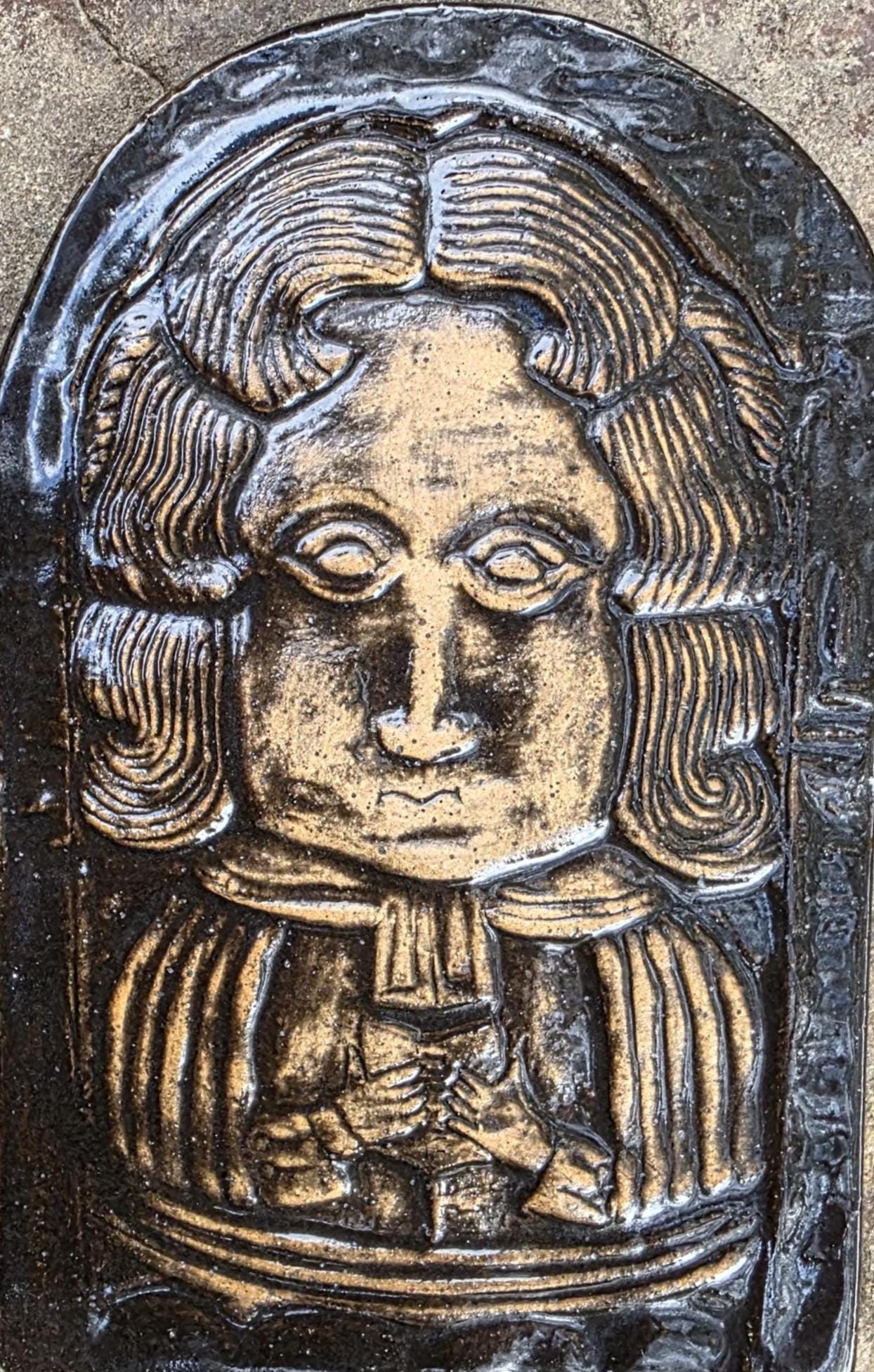 Colonial Gravestone Tile – Reverend Jonathon Pierpont, 1700s Stoneware ...