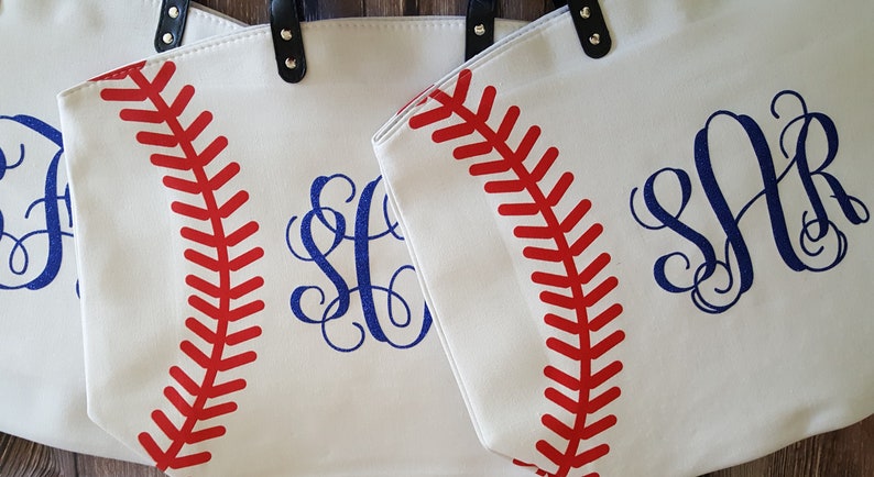 Monogram Baseball Mom Tote Bags White Baseball Bag Mother's Day Gift ...