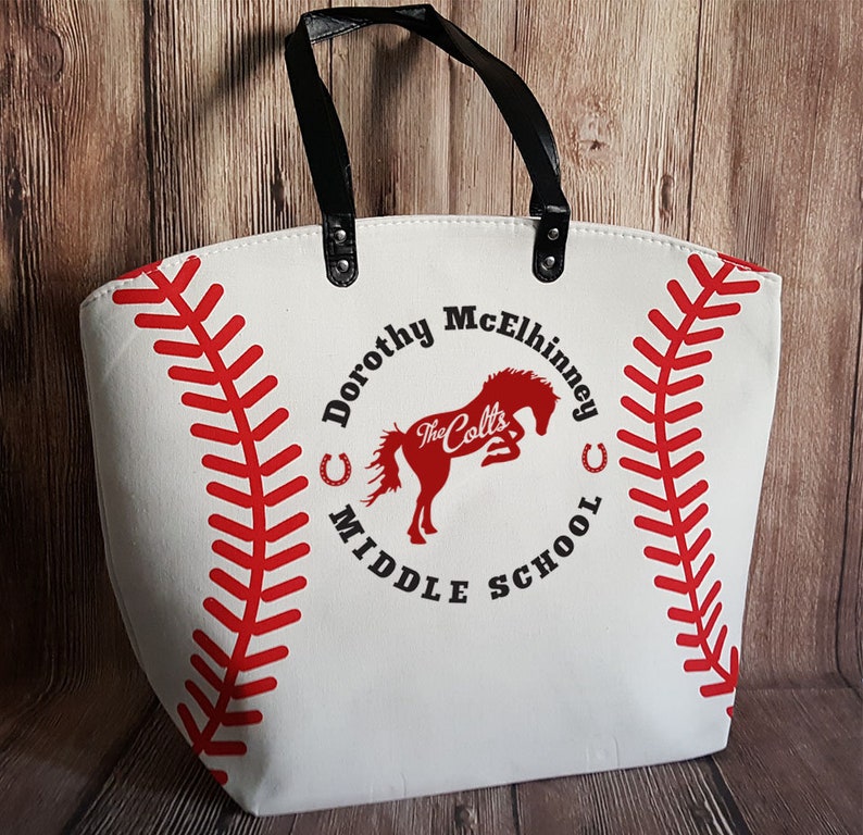 Baseball Purse Custom Team Logo Baseball Tote Bag White - Etsy