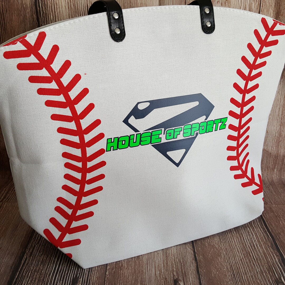 Baseball Purse Custom Team Logo Baseball Tote Bag White Baseball Bag ...