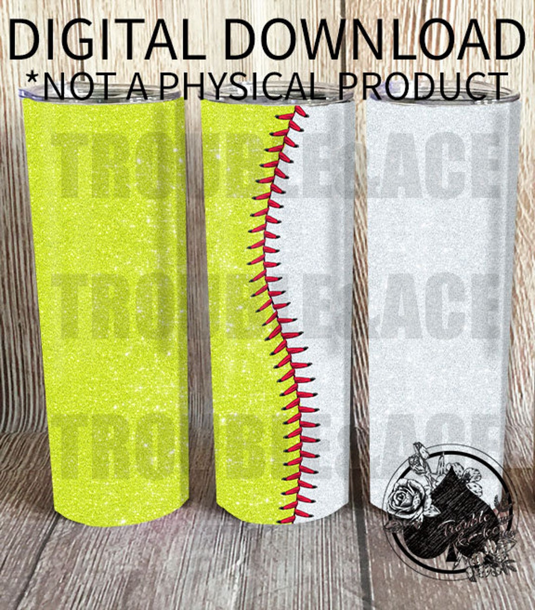 Glitter Baseball Softball Stitches Tumbler Design: 20 Oz Skinny Tumbler ...
