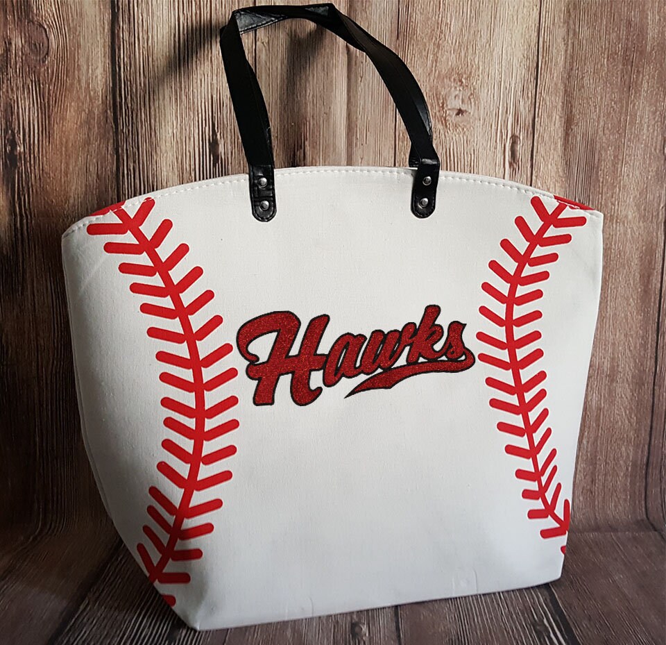 Baseball Purse Custom Team Logo Baseball Tote Bag White Baseball Bag ...