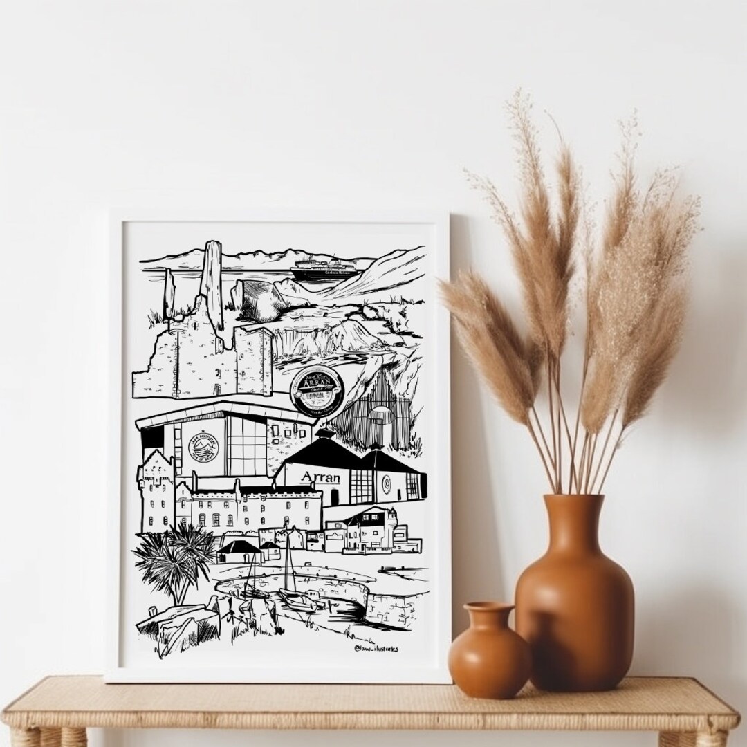Isle of Arran Illustration Print | Arran Art | Scottish Art | Isle of ...