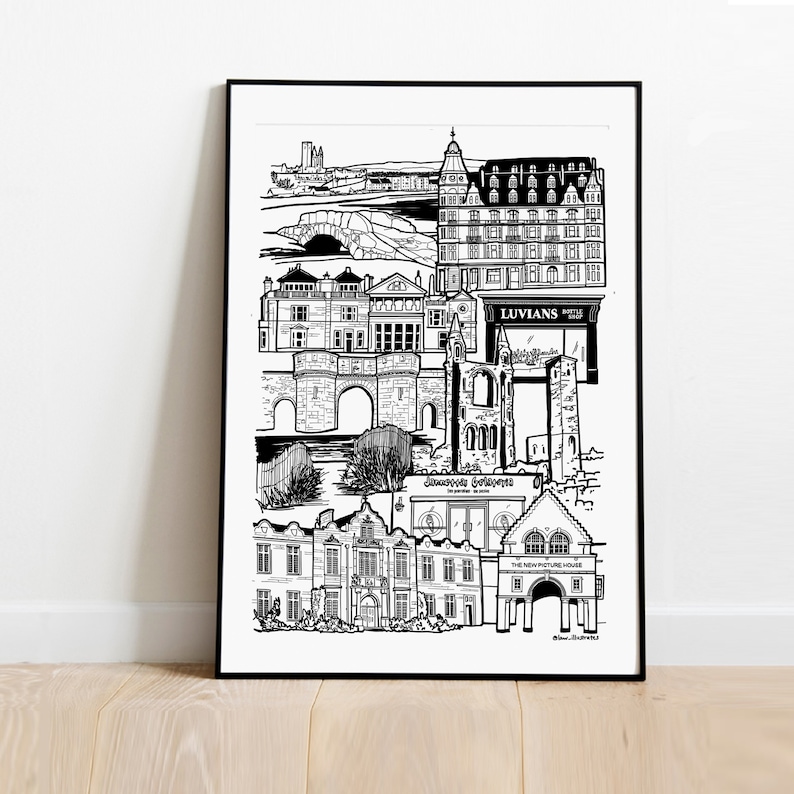 St Andrews Landmark Illustration Print. St Andrews Skyline - Etsy
