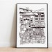 Inverness Landmark Illustration Print. Inverness Skyline Gift Loch Ness ...