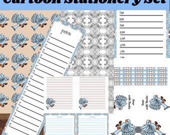 Animal Cartoon Cougar Themed Printable Stationery Set| Notepad| Daily ...