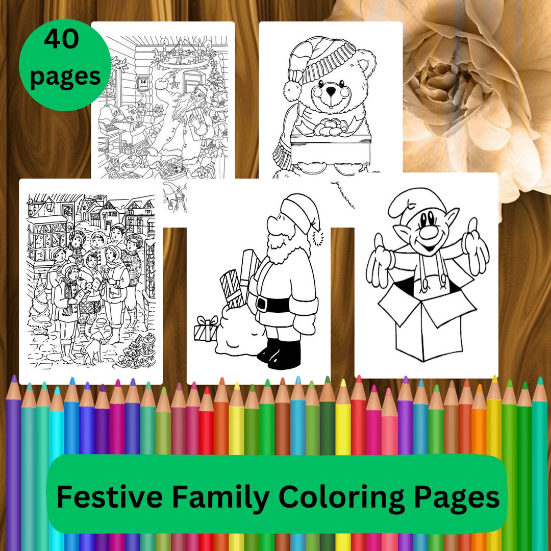 Christmas Holiday Coloring Happy Holiday Fun Full Size - Etsy
