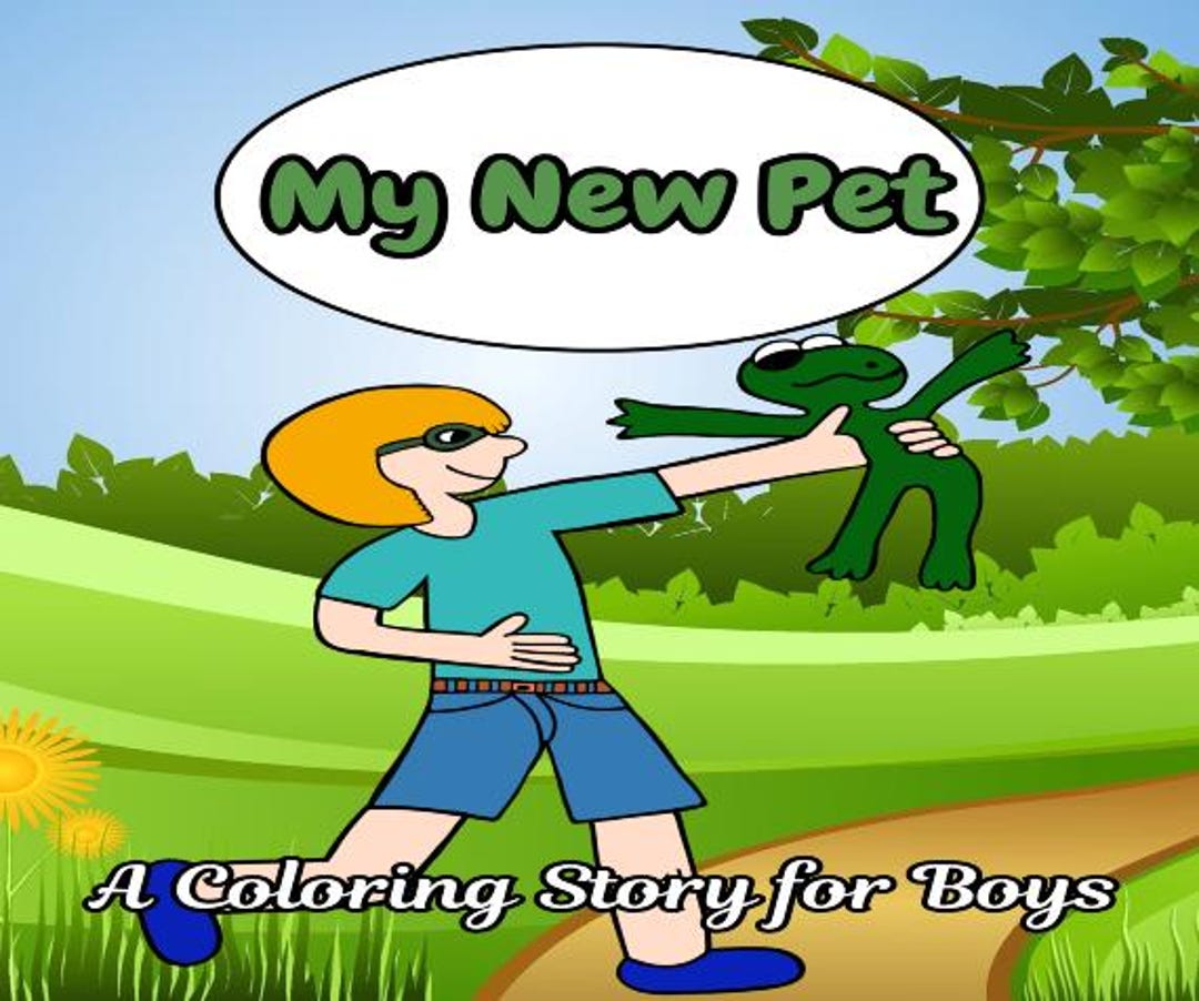 My New Pet Frog Coloring Book, Children's Story - Etsy