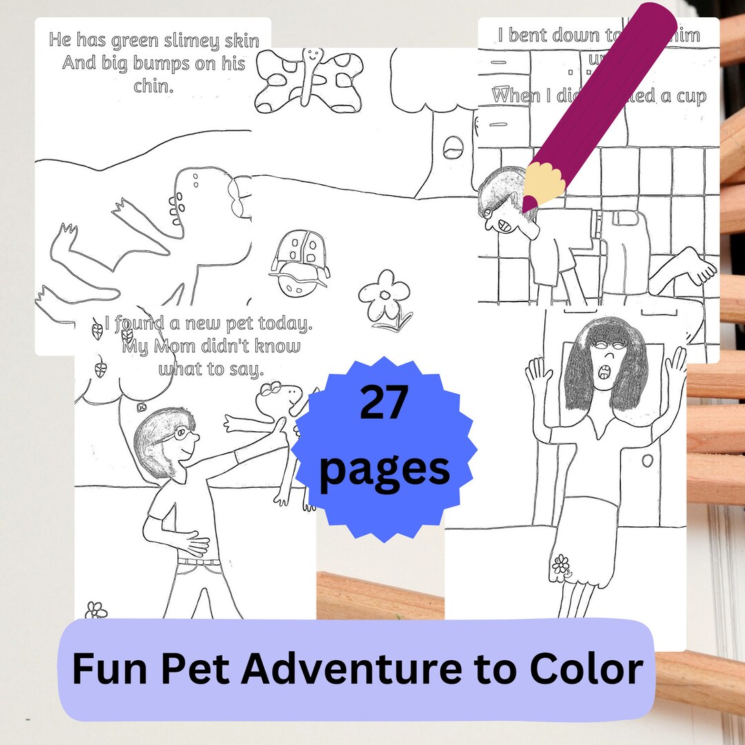 Pet Frog Pet Story Frog Coloring Bookmy New Pet - Etsy