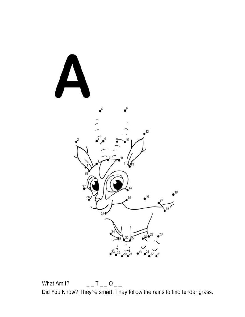 Jungle Animals Dot to Dot Coloring Book: Fun Facts (PDF) - Etsy