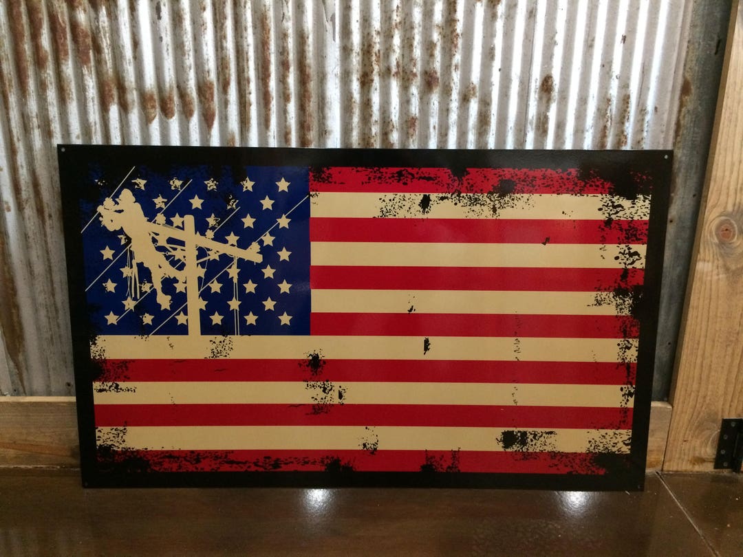 Mega BL Flag Lineman Sign - Etsy
