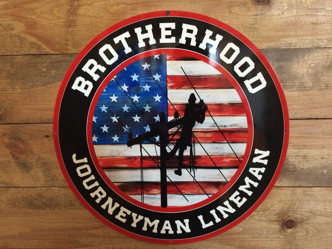 Journeyman Lineman/Brotherhood Sign | Etsy